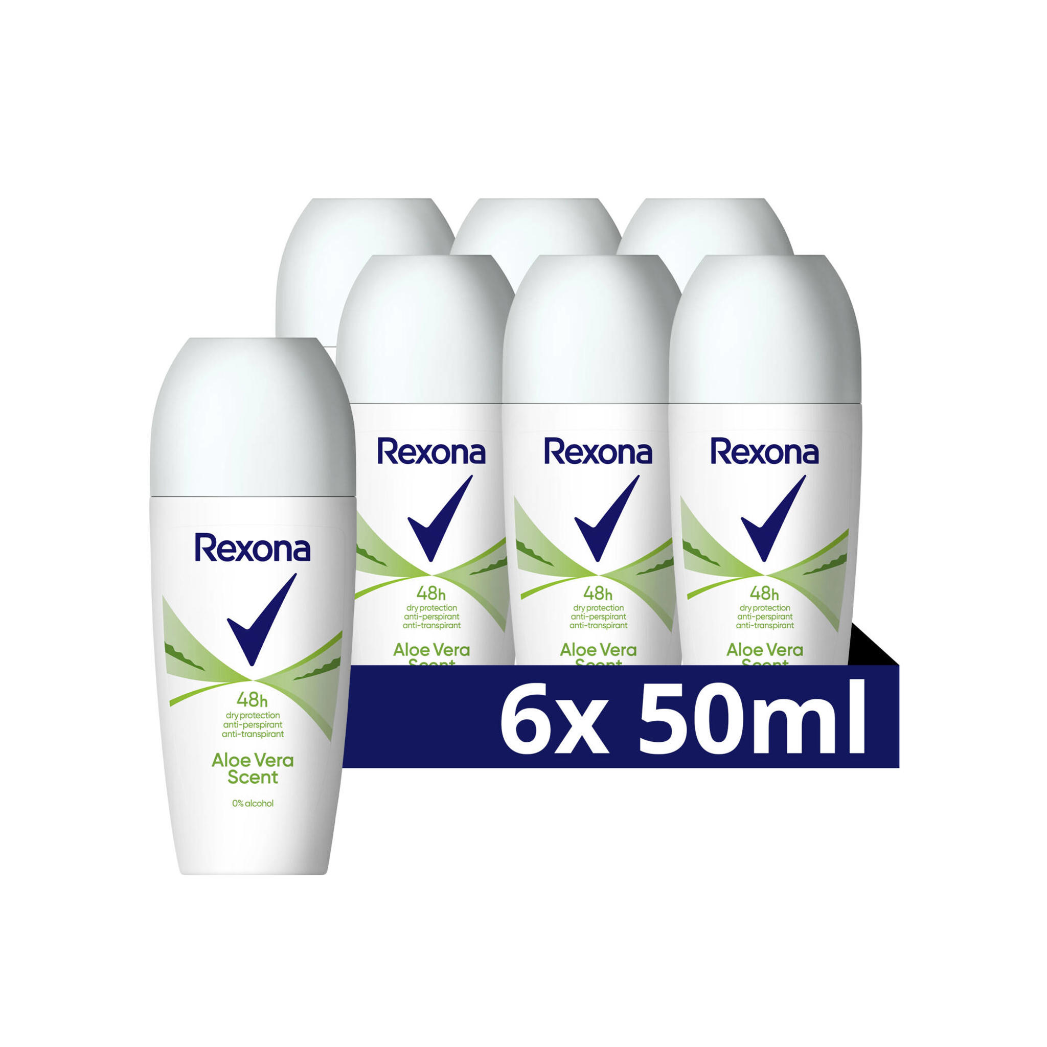 Rexona Women Aloë Vera anti-transpirant roller - 6 x 50 ml | wehkamp