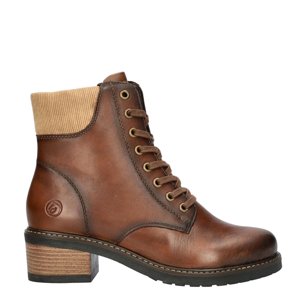 Remonte gevoerde leren veterboots cognac | wehkamp