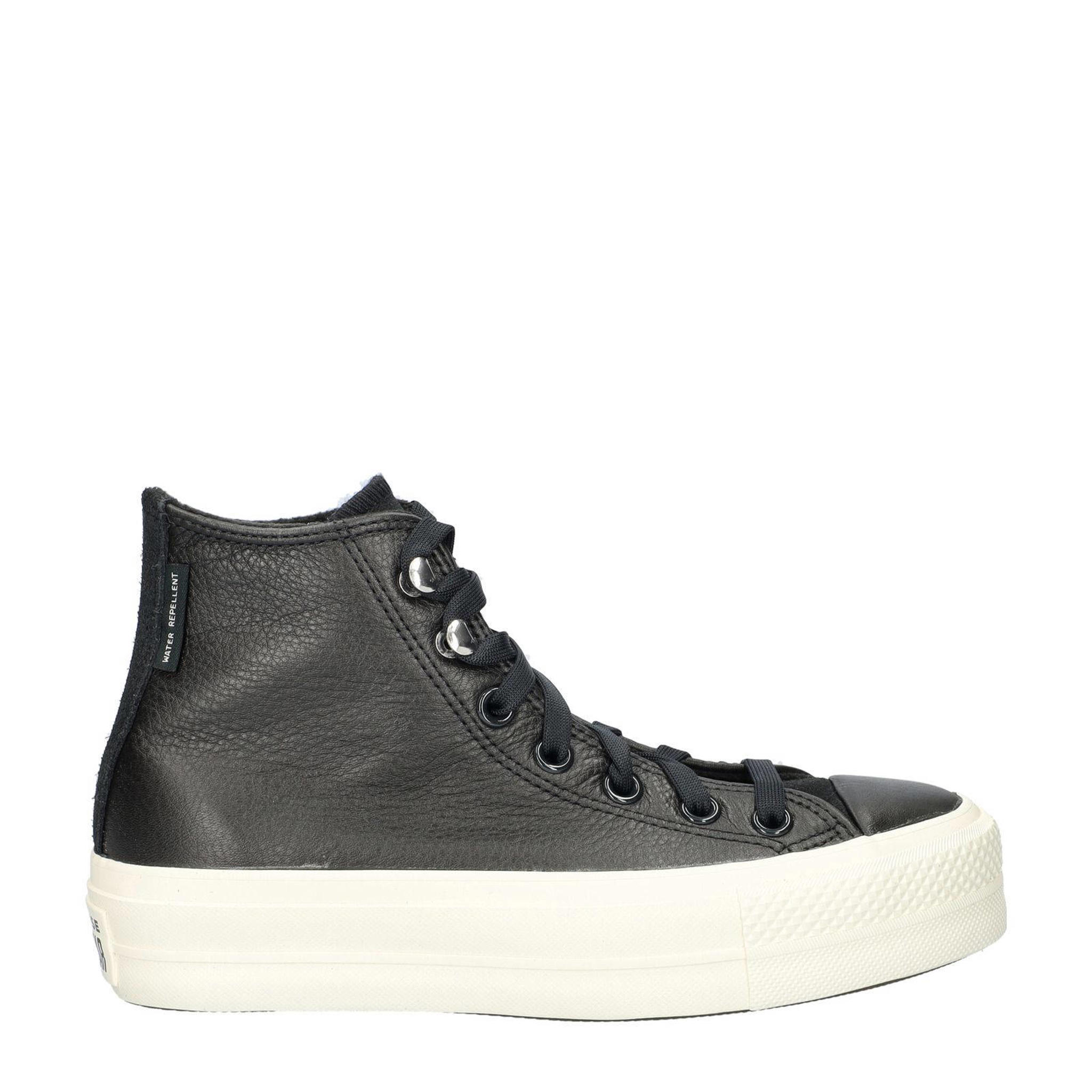 Converse Chuck Taylor Lift leren sneakers zwart | wehkamp