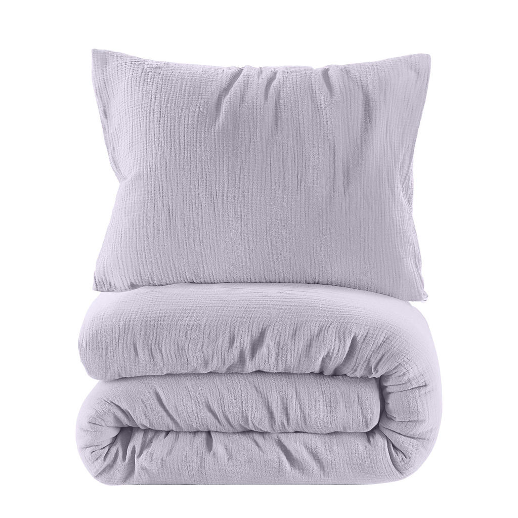 NOUS Kids mousseline dekbedovertrek 1-persoons lila (140x200 cm) | wehkamp