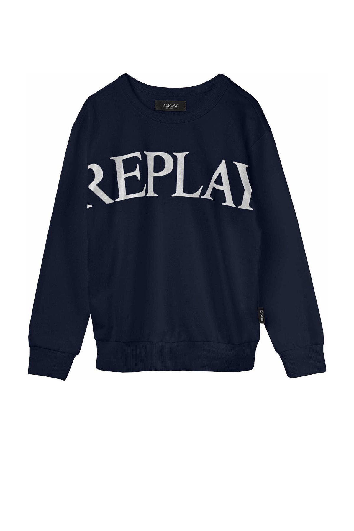 REPLAY sweater donkerblauw kopen? | Morgen in huis | wehkamp