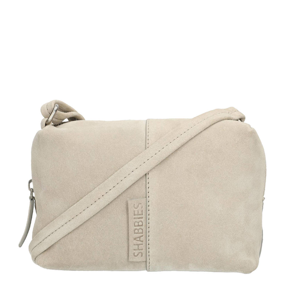 Shabbies Amsterdam suede crossbody tas SAAR zand | wehkamp