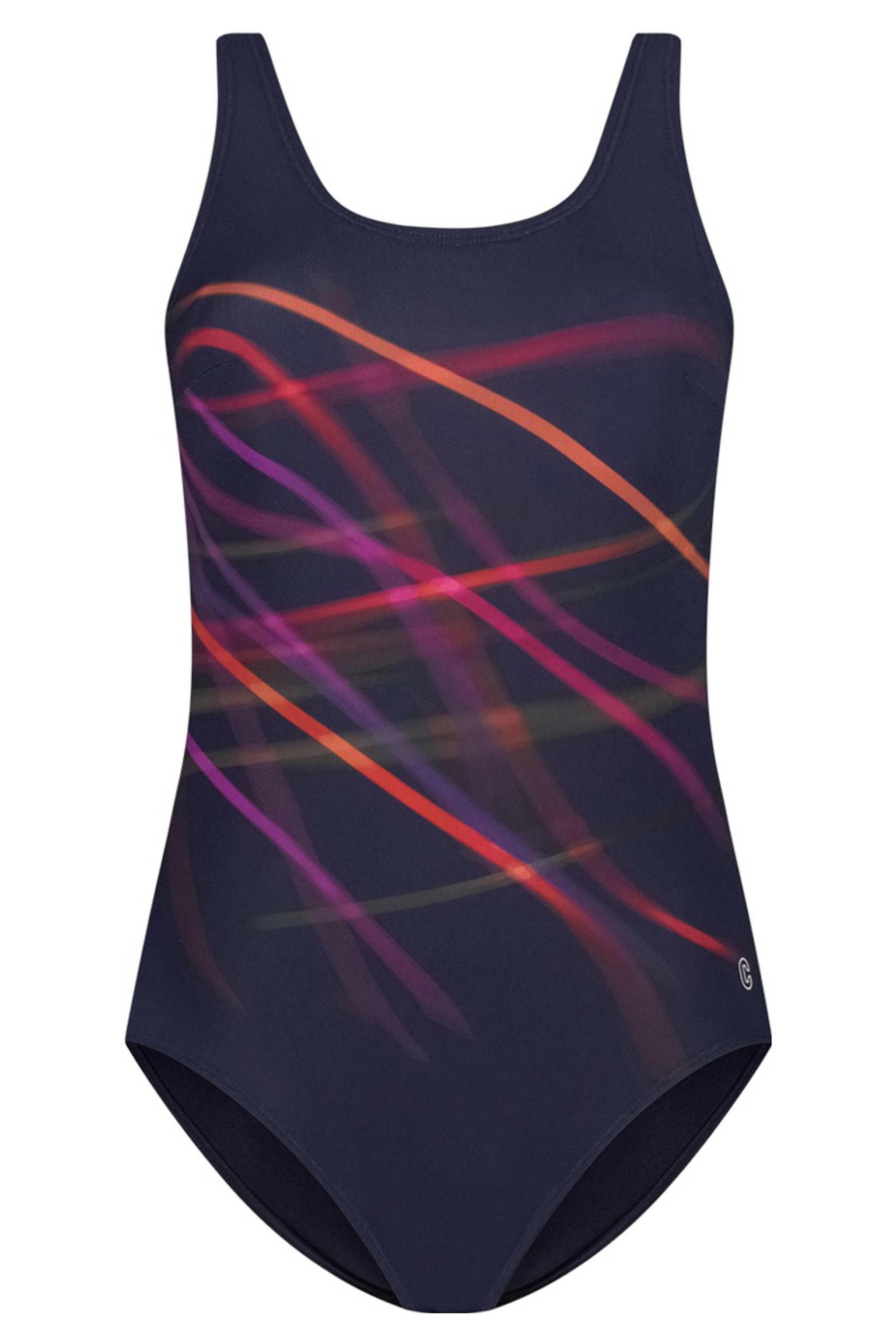 ten Cate Swim Tweka badpak donkerblauw/paars/oranje | wehkamp