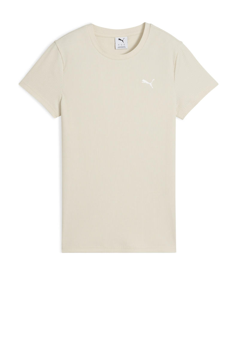 Puma T-shirt ESS Elevated Rib ecru | wehkamp