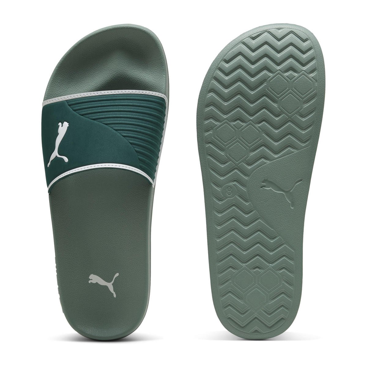 Puma Leadcat 2.0 Shower badslippers groen/ecru | wehkamp