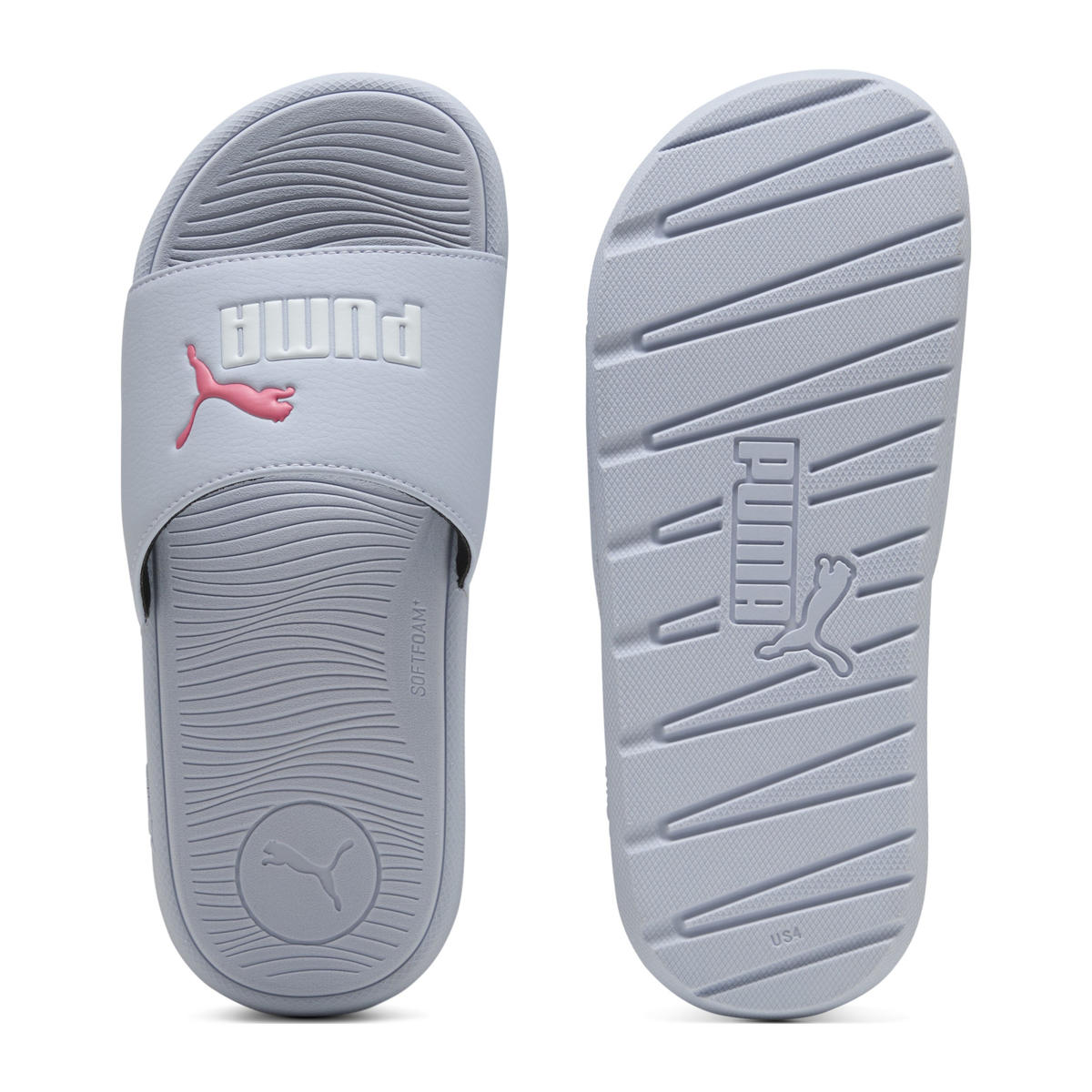 Puma Cool Cat badslippers grijs/wit/roze | wehkamp
