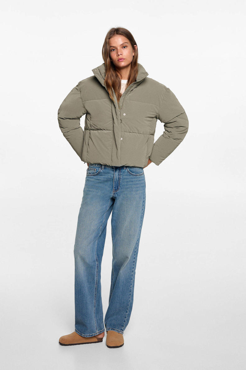 MANGO TEEN gewatteerde jas groen | wehkamp