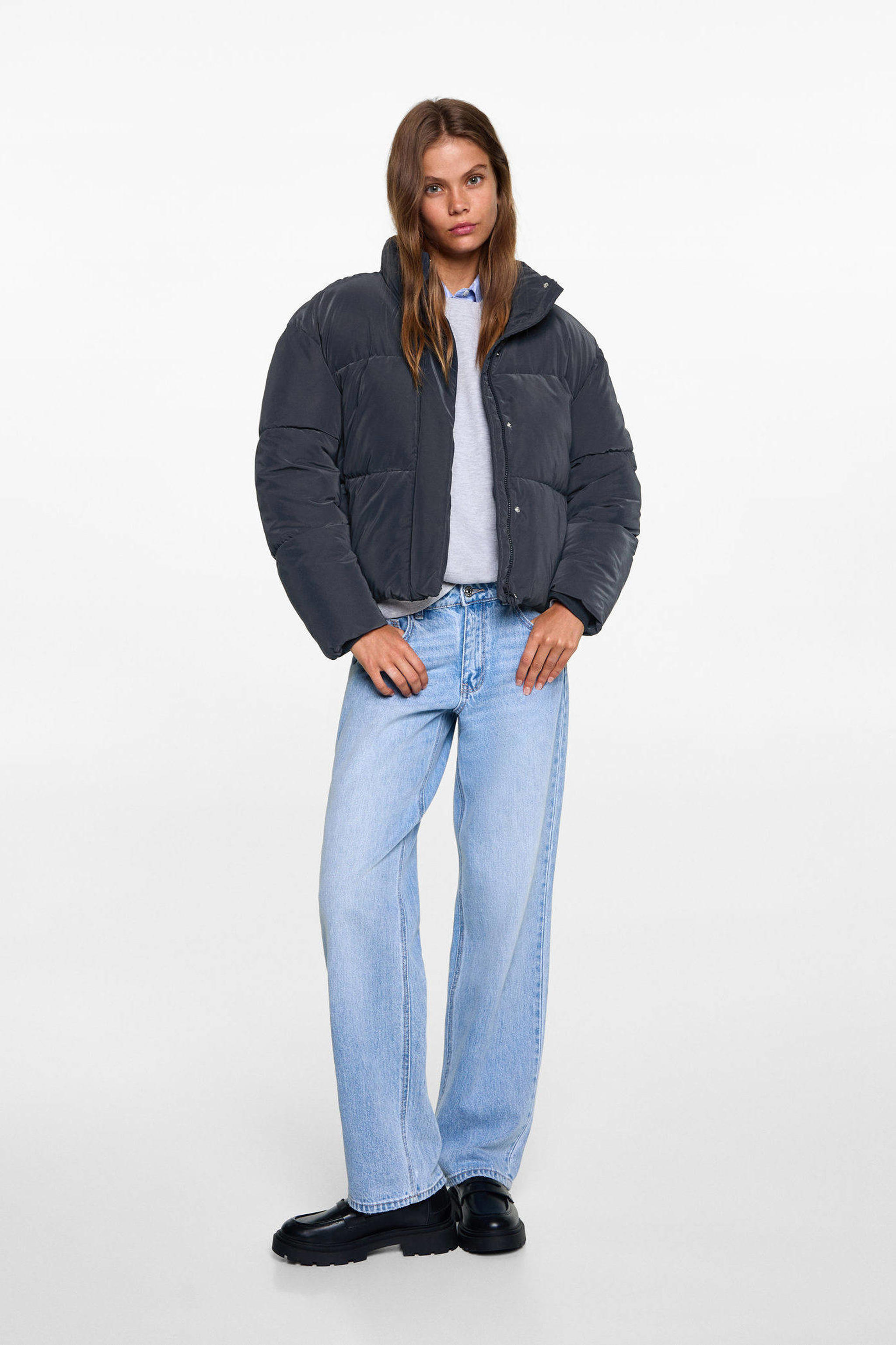 MANGO TEEN gewatteerde jas donkerblauw | wehkamp