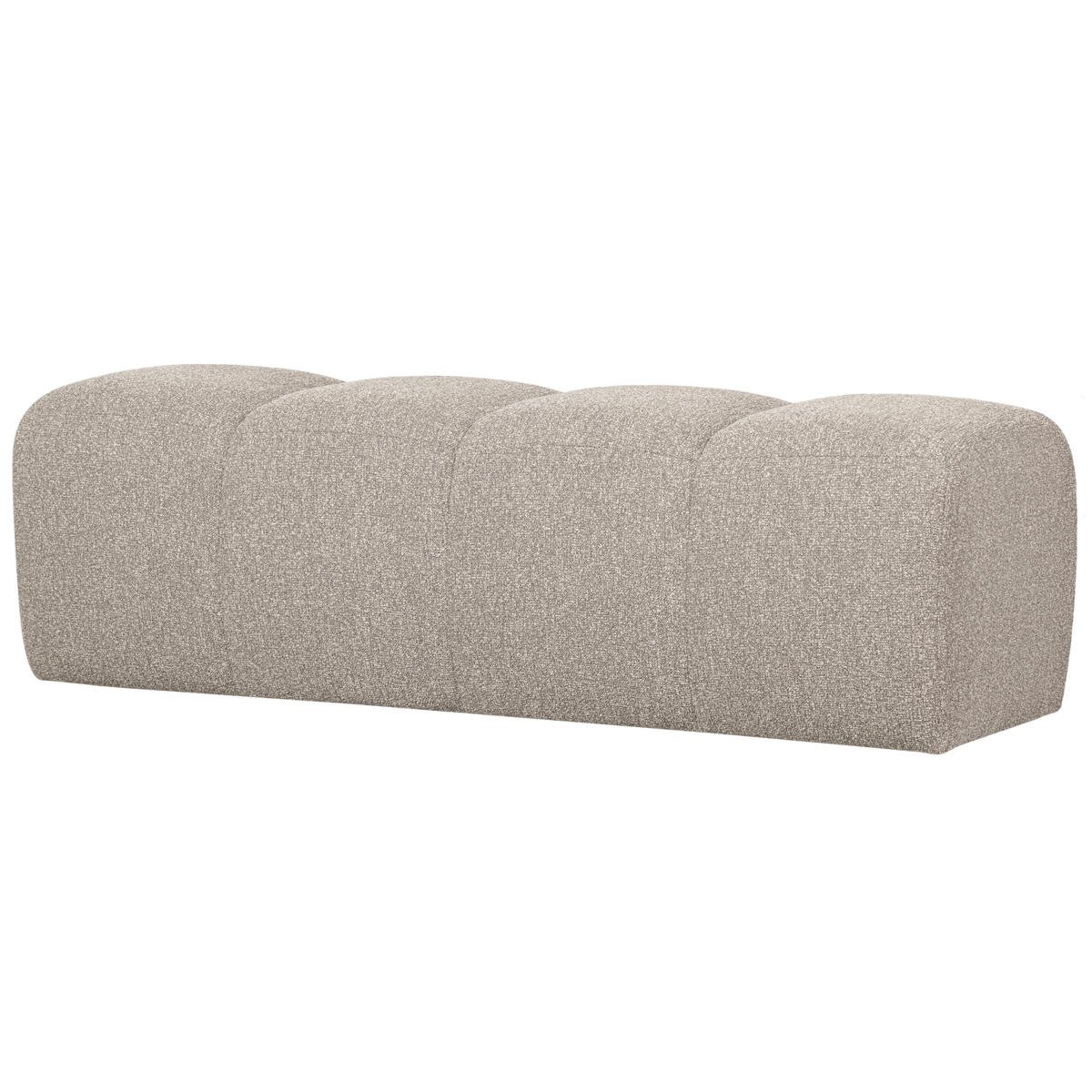 WOOOD bankje 160 cm Mojo - Bouclé - Beige Melange - 49x160x45 cm | wehkamp