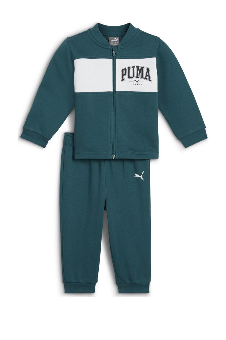 Puma joggingpak MiniCats Squad grijsgroen/ecru | wehkamp