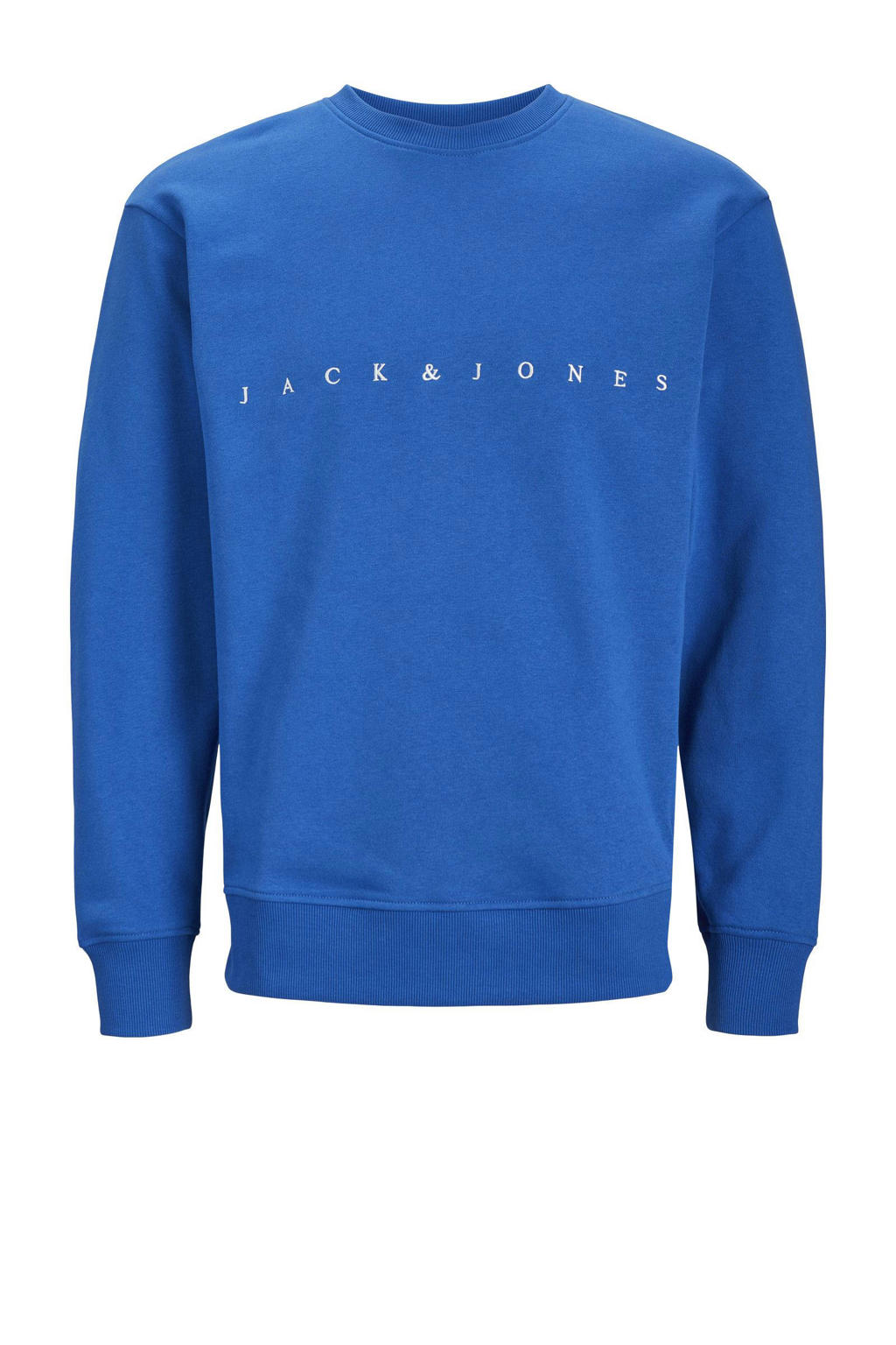 JACK & JONES JUNIOR sweater JWHCOPENHAGEN BIG met tekst helderblauw | wehkamp