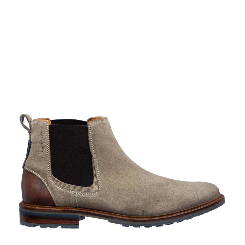 Van Lier suède chelsea boots taupe | wehkamp