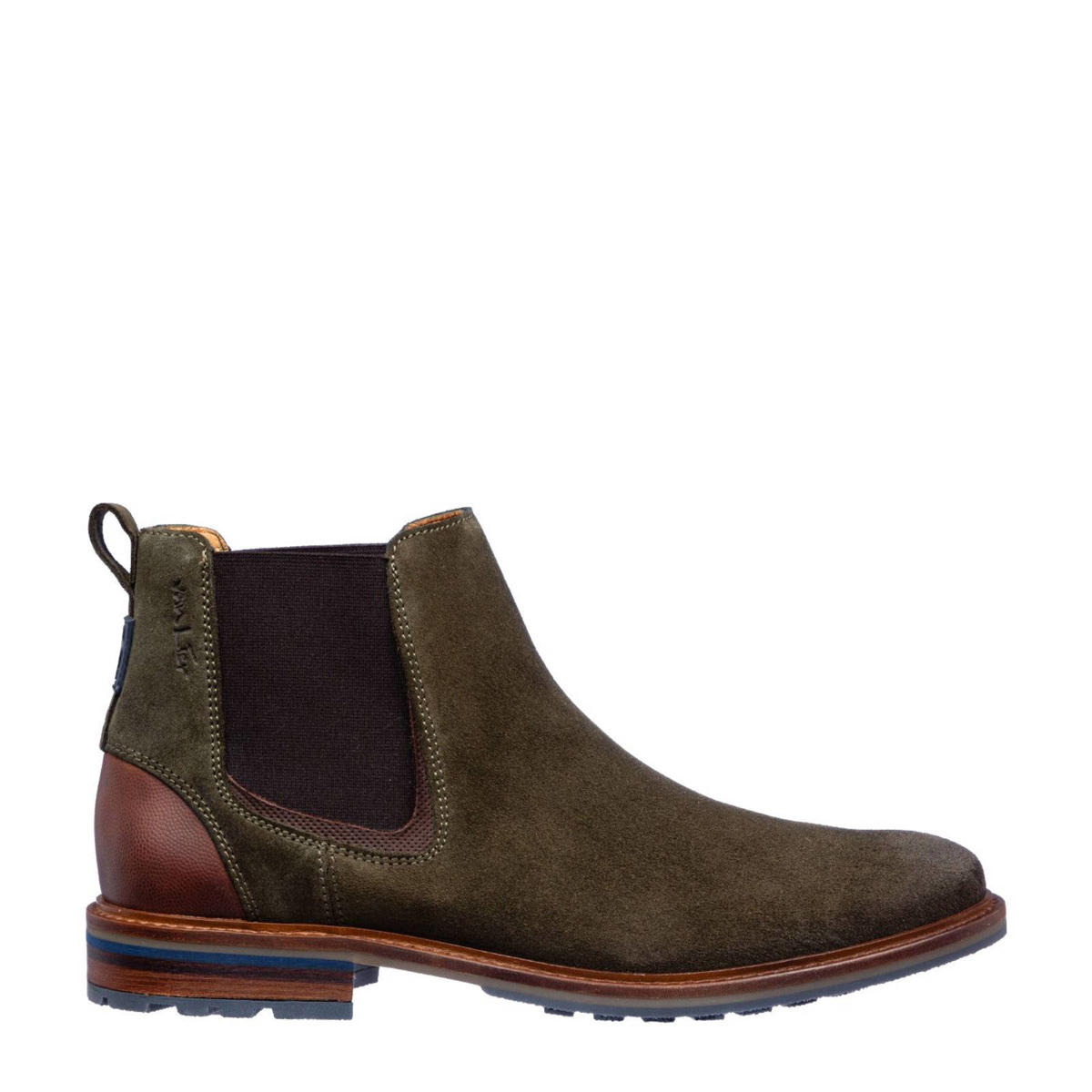Van Lier suède chelsea boots donkergroen | wehkamp