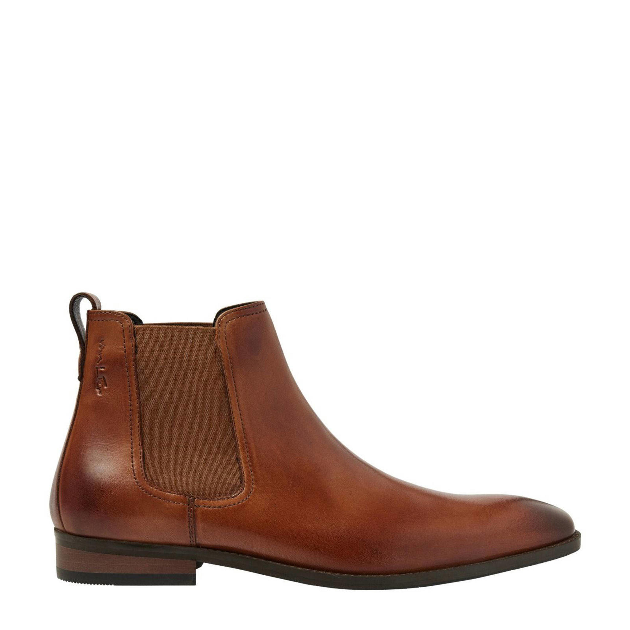 Van Lier leren chelsea boots cognac | wehkamp