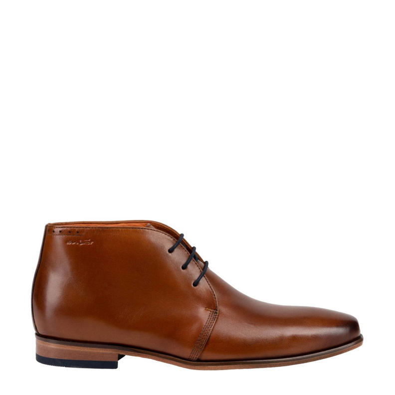 Van Lier leren veterschoenen cognac | wehkamp