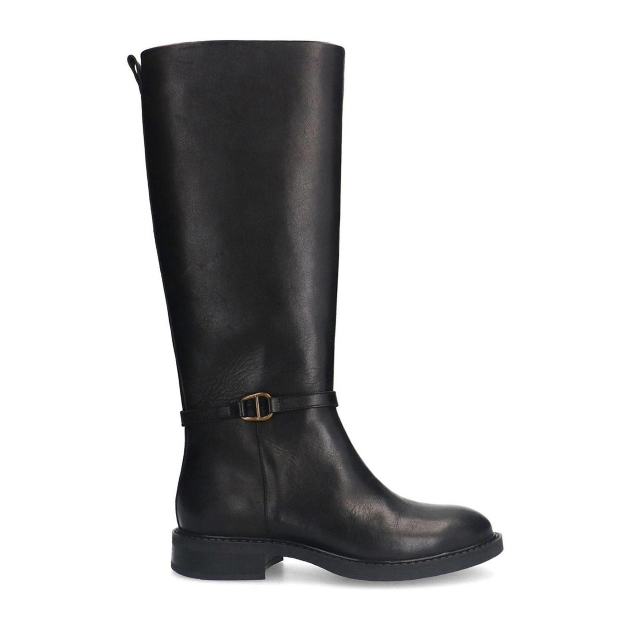 Manfield leren hoge laarzen zwart | wehkamp