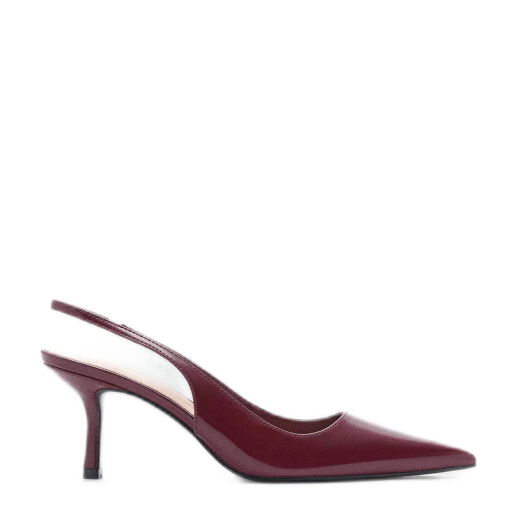 Mango lak slingback pumps bordeaux | wehkamp
