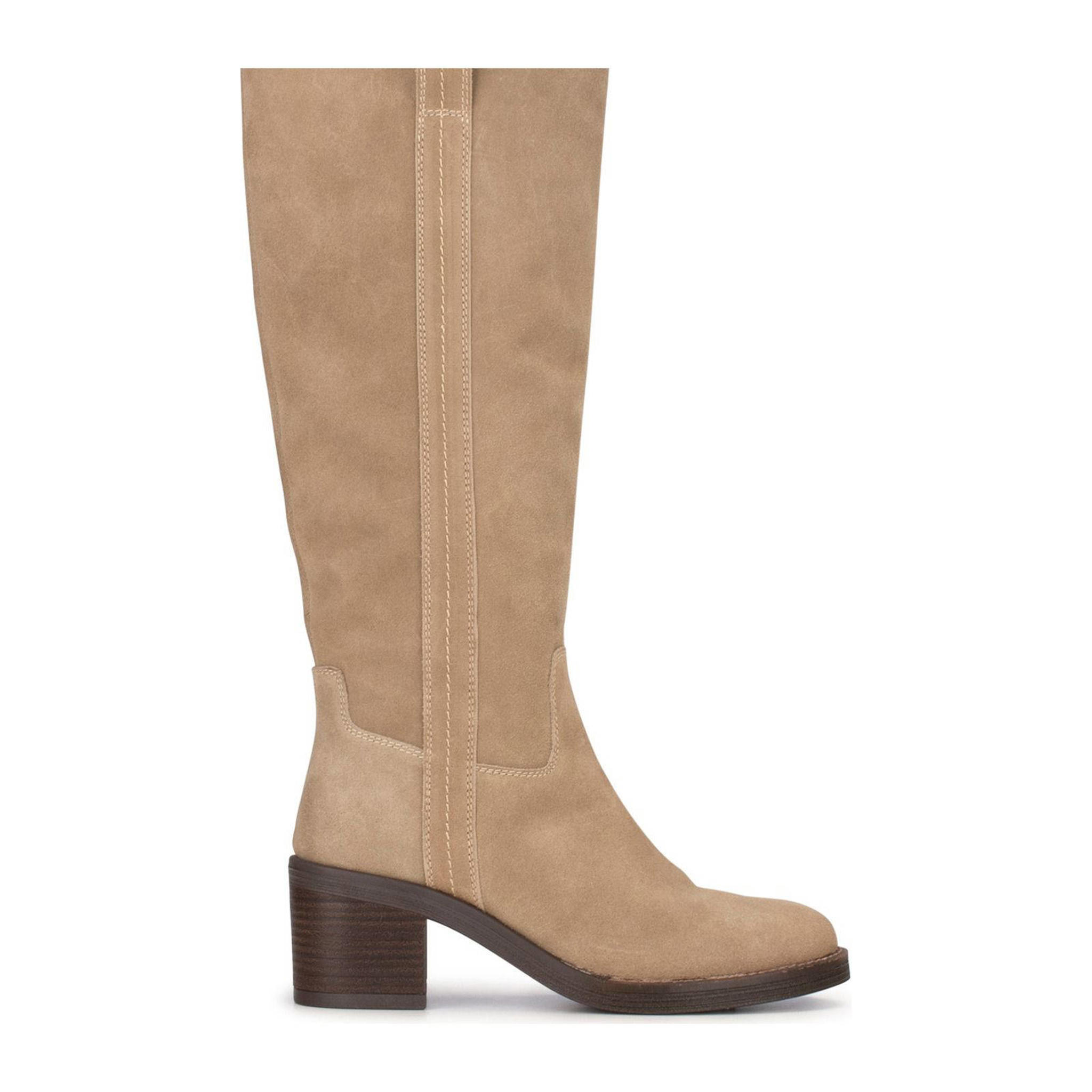 PS Poelman Lina suède hoge laarzen beige | wehkamp