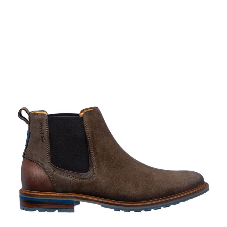 Van Lier Monti suède chelsea boots bruin | wehkamp