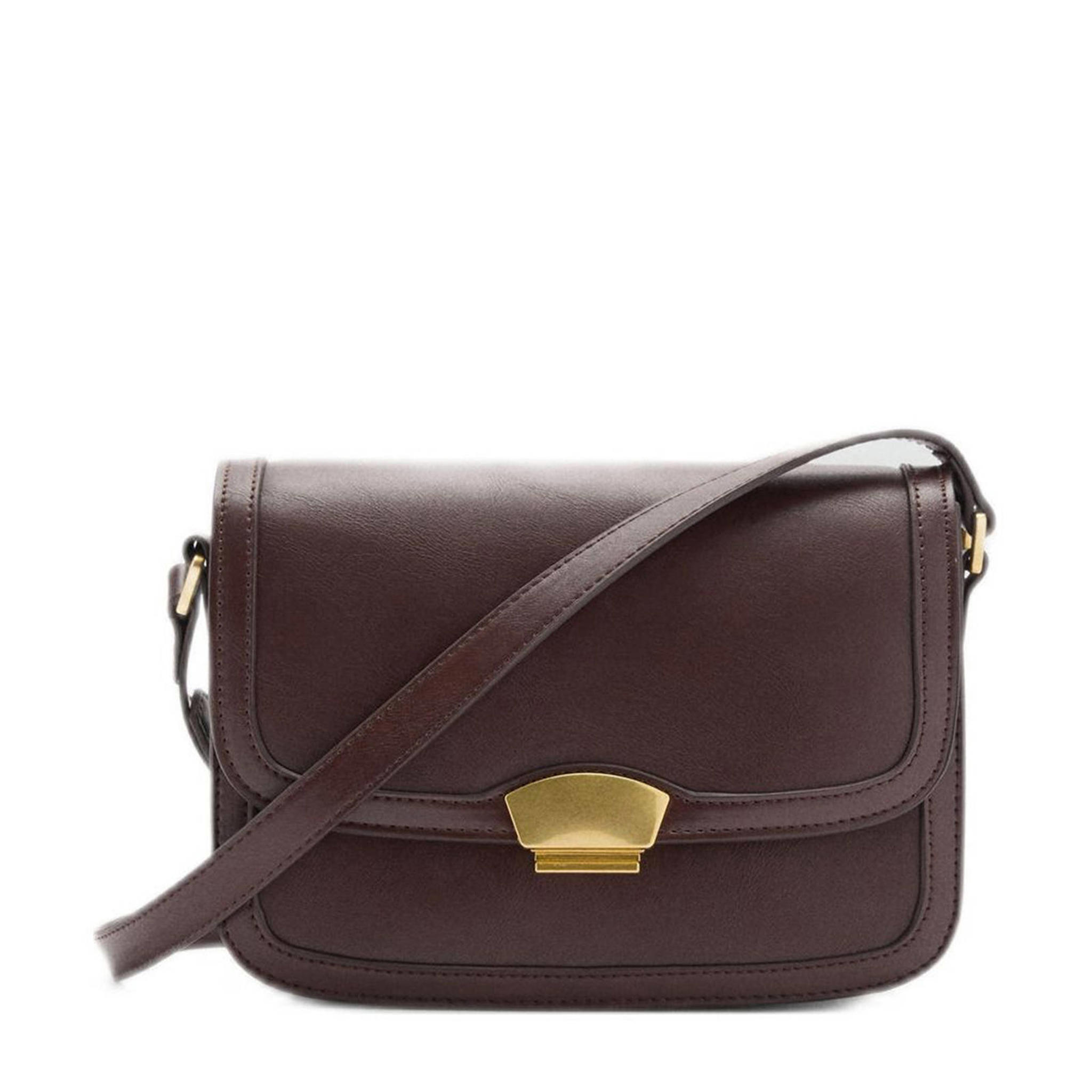 Mango crossbody tas donkerbruin | wehkamp