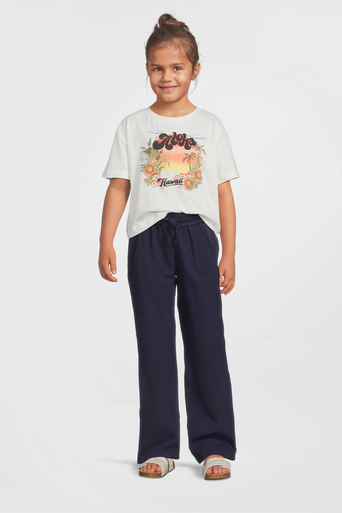 Me & My Monkey wide leg broek donkerblauw | wehkamp