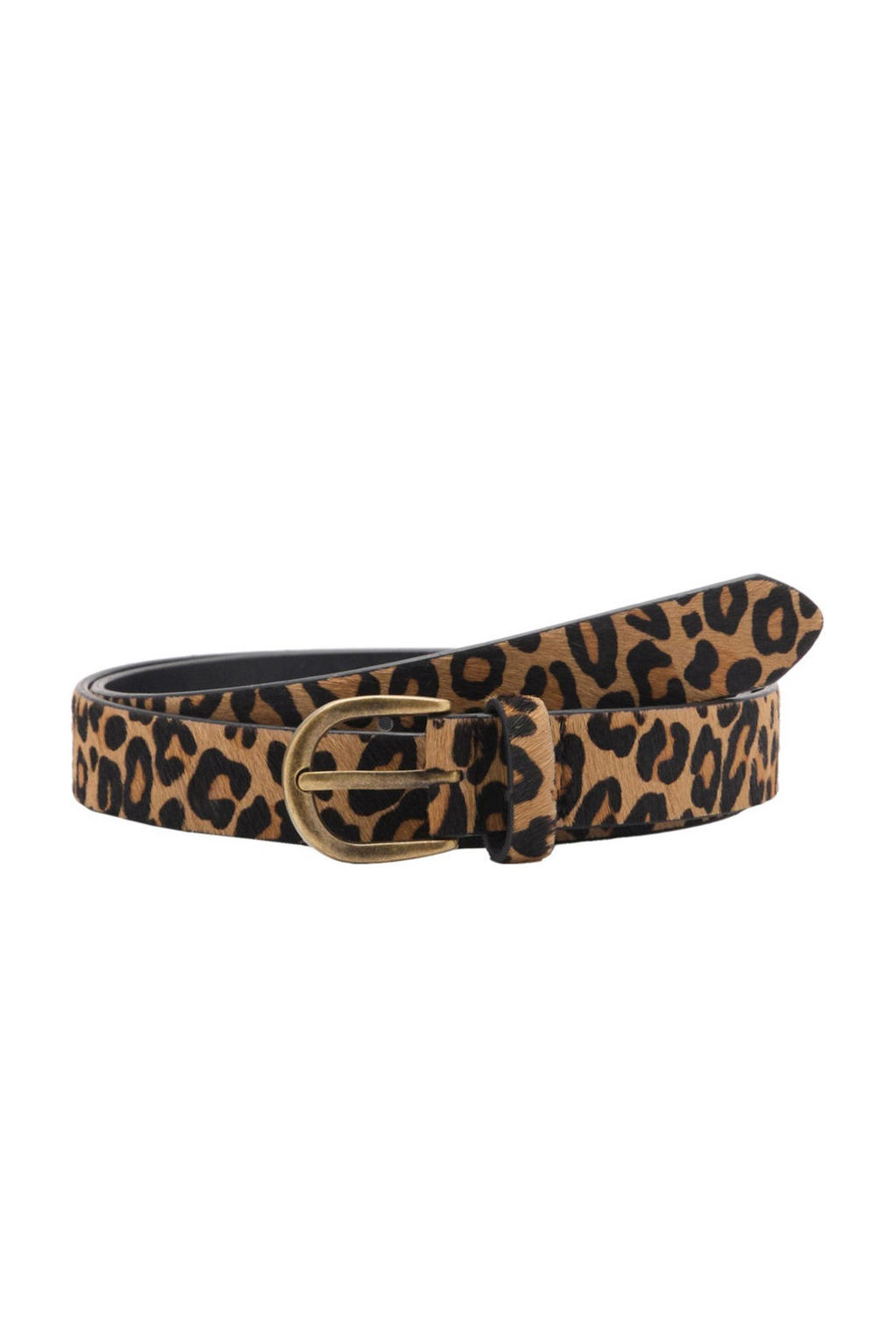 MANGO TEEN leren riem met panterprint bruin | wehkamp