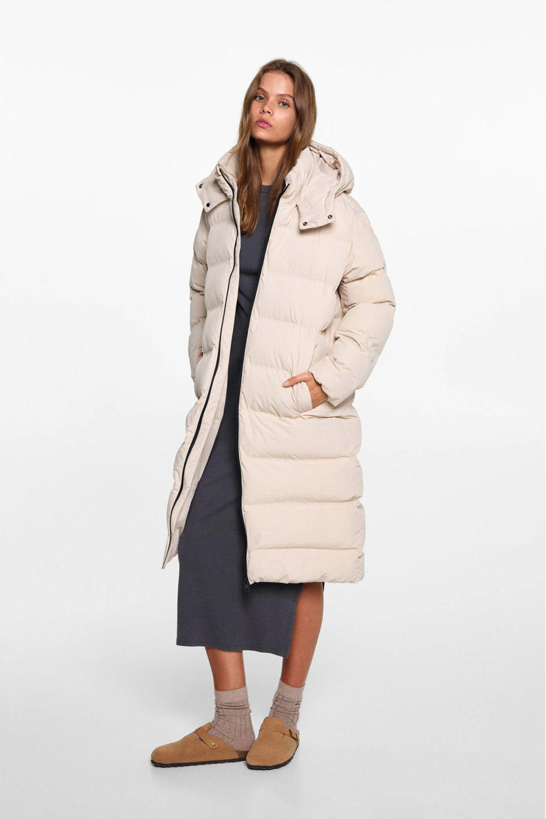 MANGO TEEN gewatteerde jas beige | wehkamp
