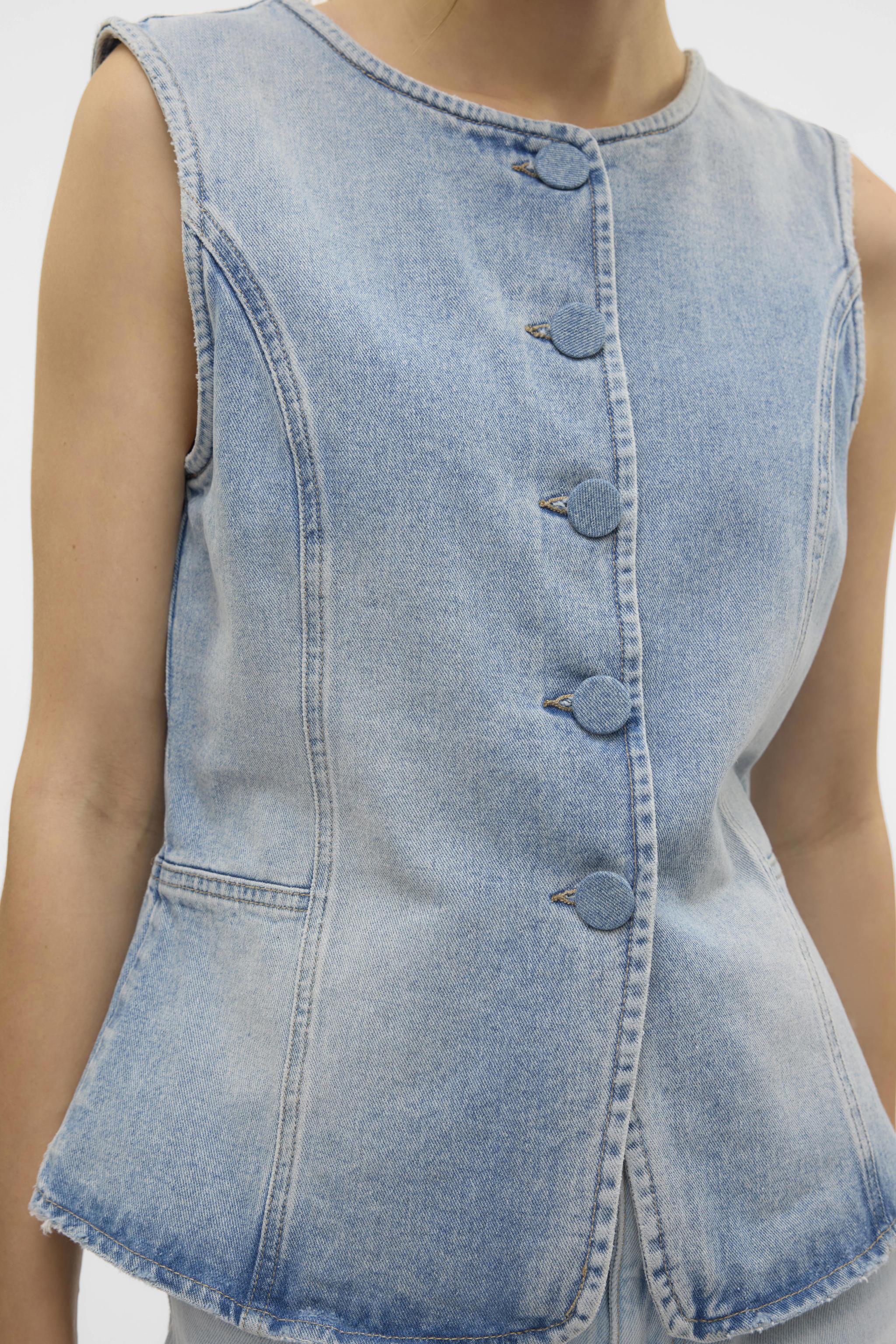 VERO MODA gilet light blue denim | wehkamp