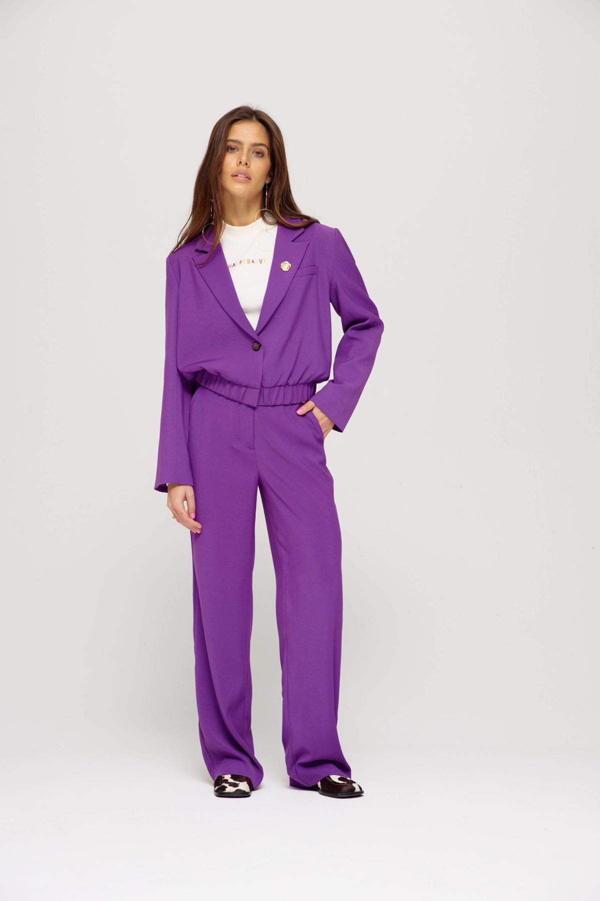 HARPER & YVE cropped blazer violet | wehkamp