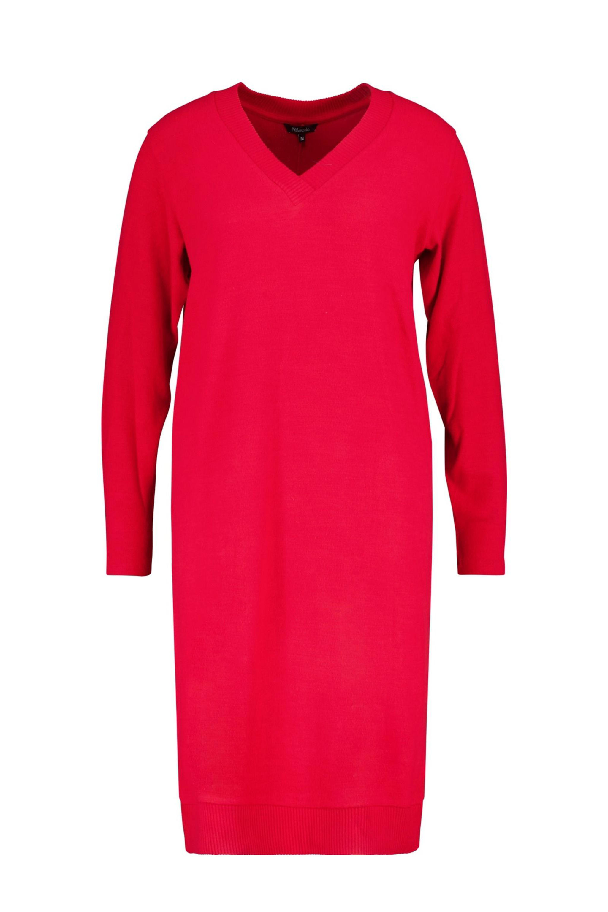 MS Mode midi jurk donkerrood kopen? | Morgen in huis | wehkamp