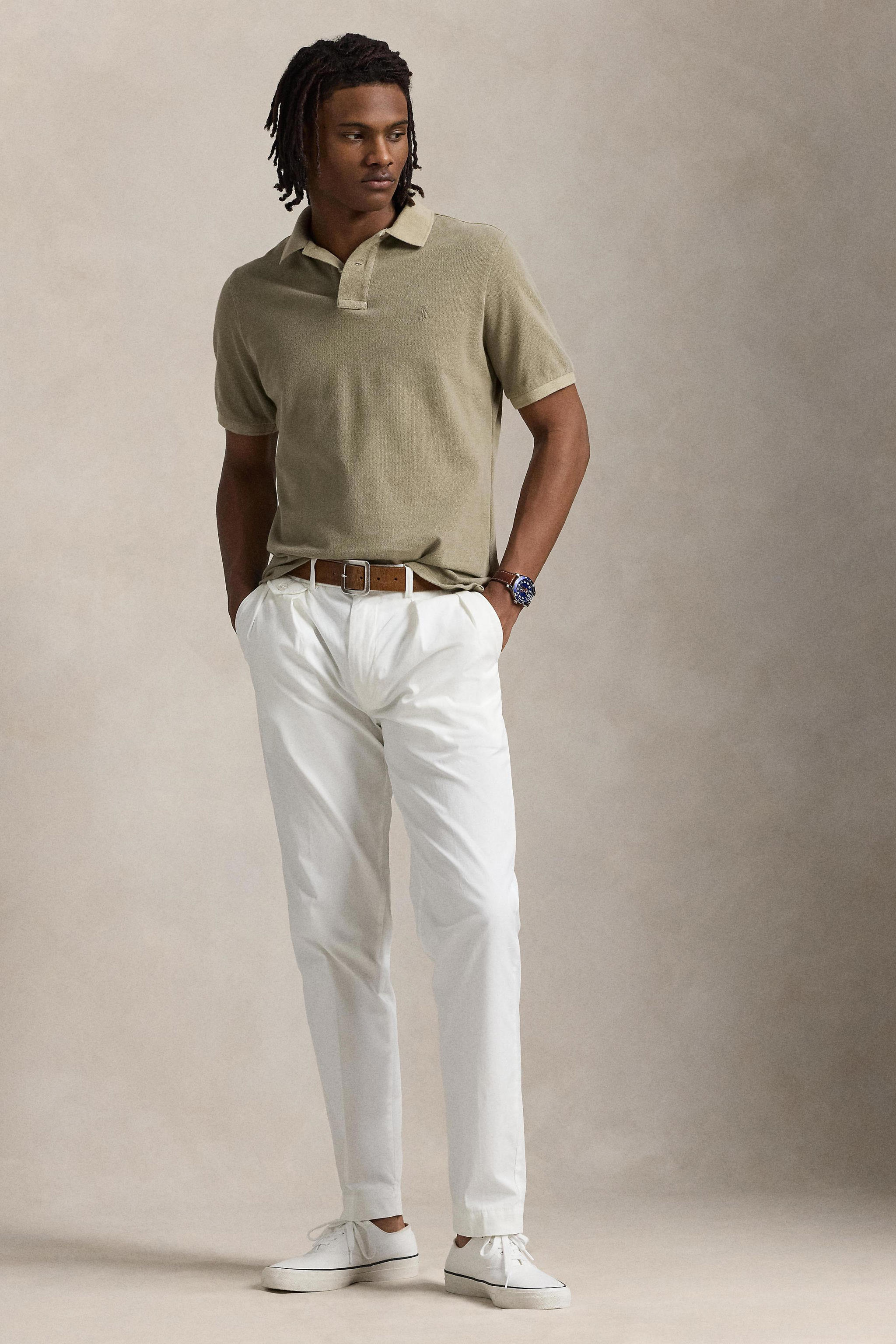 POLO Ralph Lauren custom slim fit polo olijfgroen | wehkamp