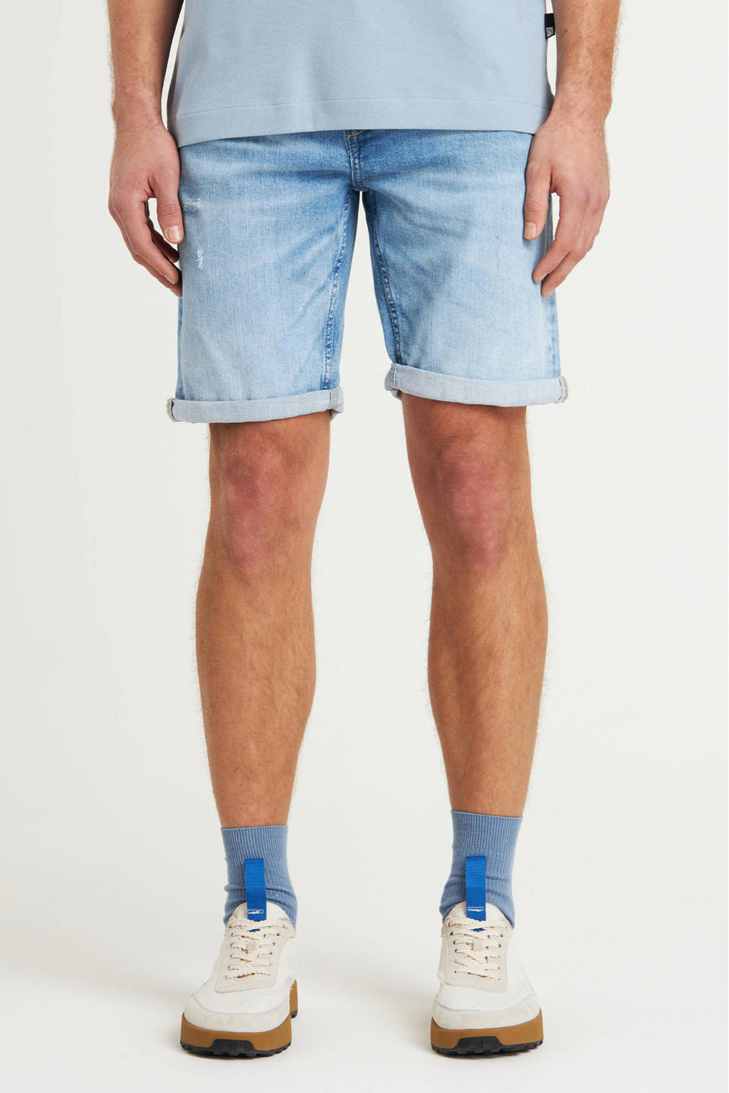 CHASIN' denim slim short light blue denim | wehkamp