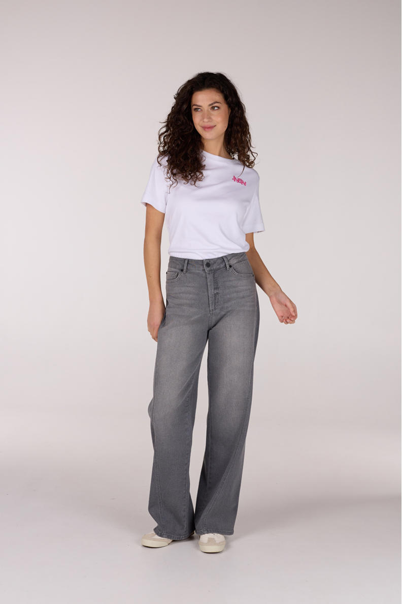 JANSEN Amsterdam high waist wide leg jeans grey denim | wehkamp