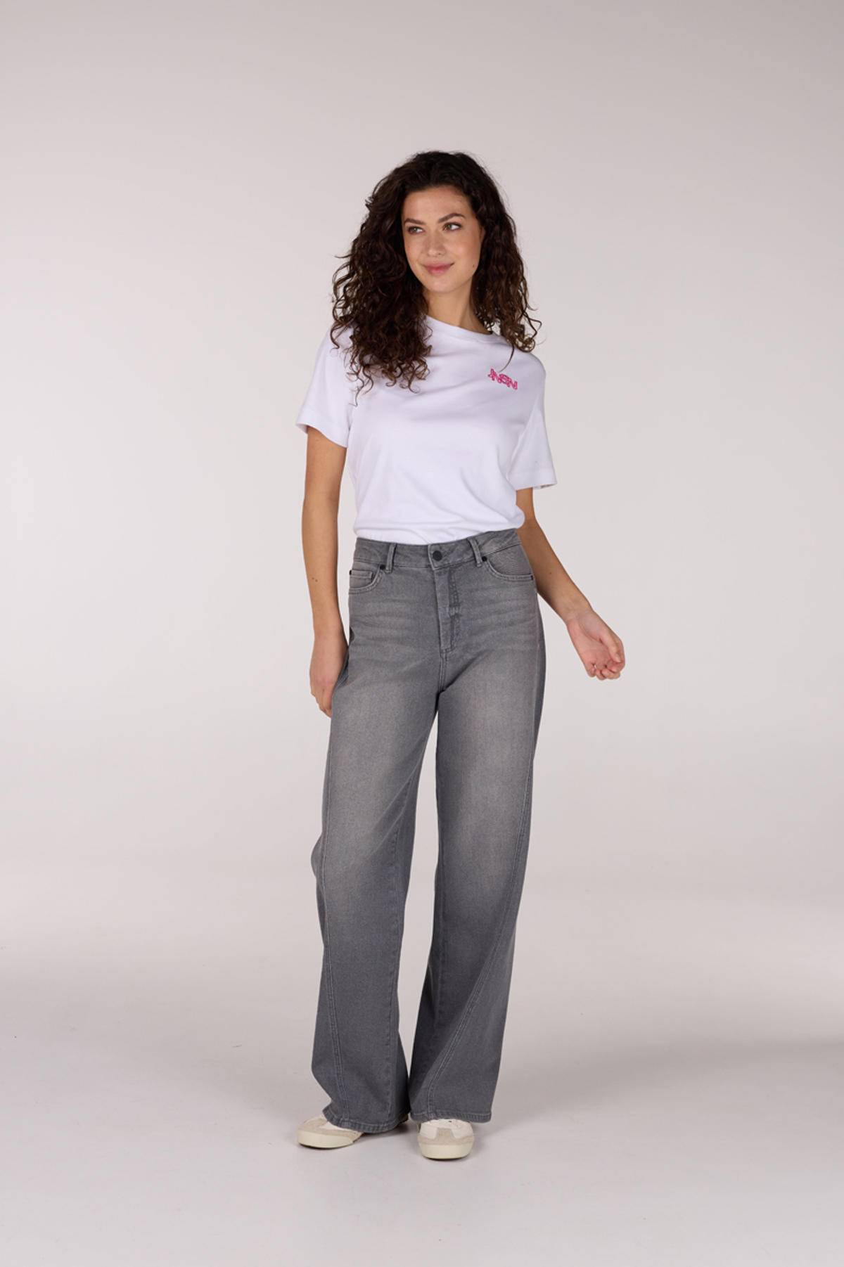 JANSEN Amsterdam high waist wide leg jeans grey denim | wehkamp