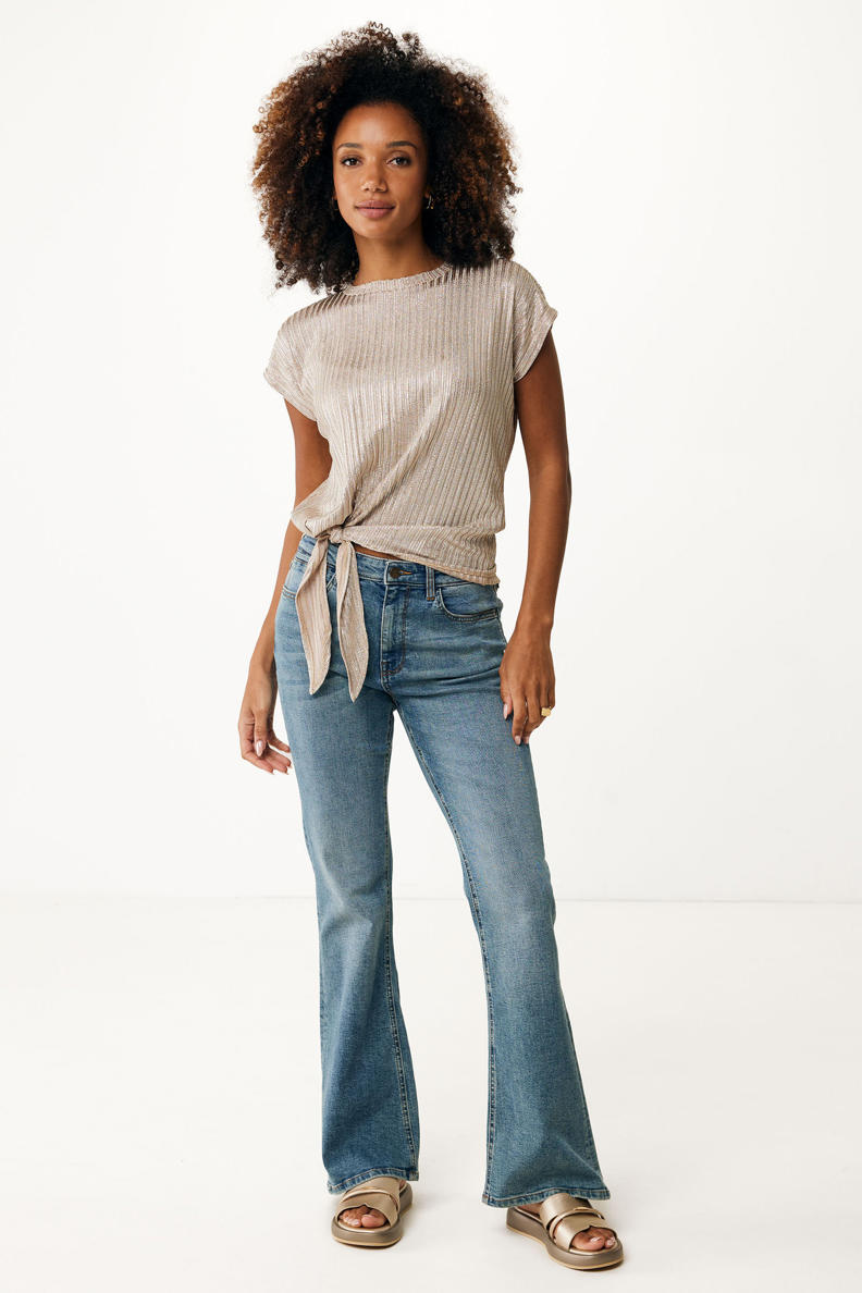 Mexx top taupe met lurex kopen? | Morgen in huis | wehkamp