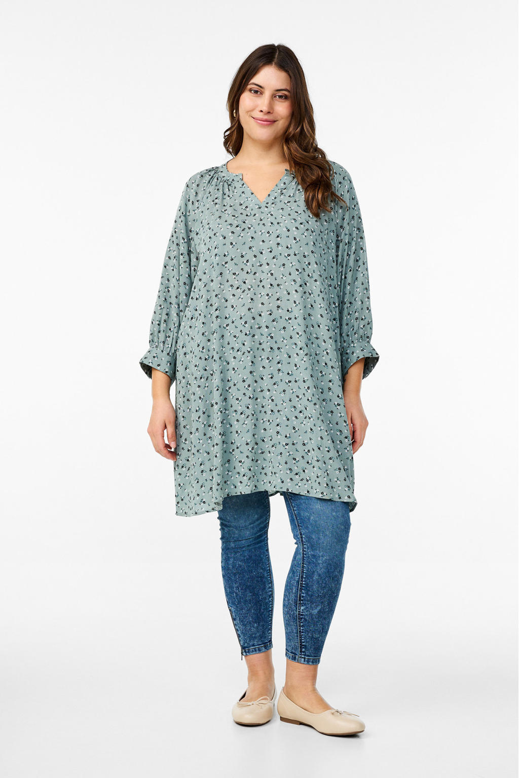 Zizzi tuniek grijsgroen kopen? | Morgen in huis | wehkamp