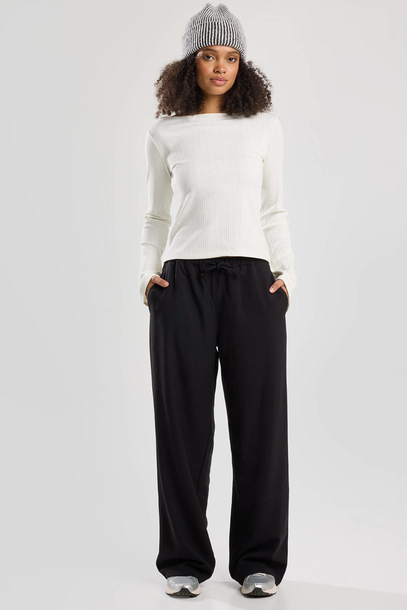 America Today straight regular waist casual broek zwart | wehkamp