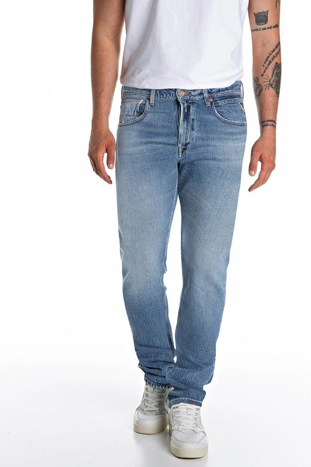 REPLAY GROVER straight leg jeans medium blue | wehkamp