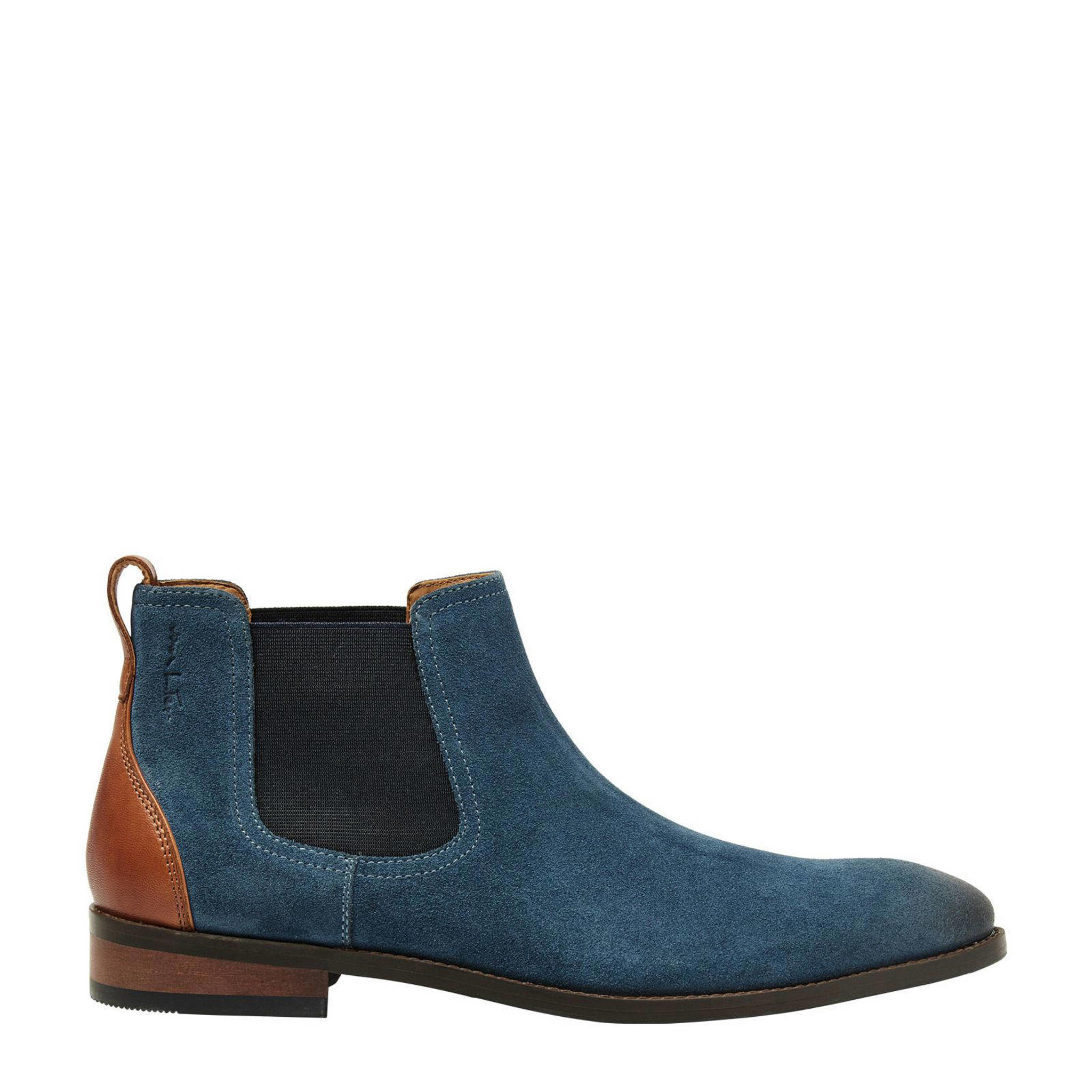 Van Lier Vienna suède chelsea boots blauw | wehkamp