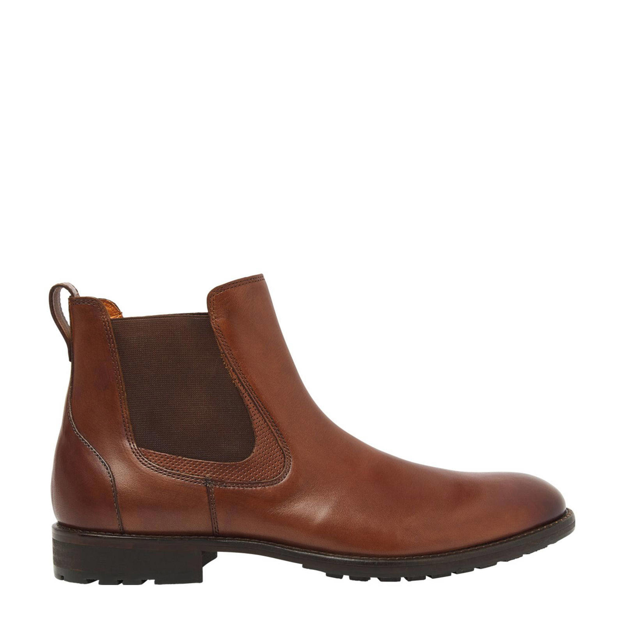 Van Lier Henry leren chelsea boots cognac | wehkamp