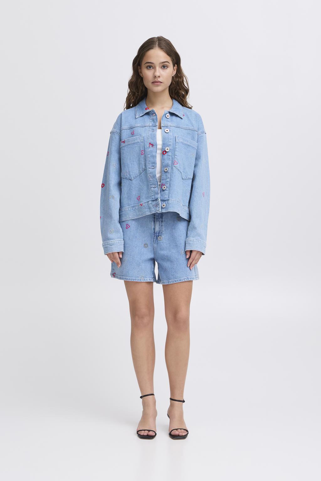 ICHI spijkerjas light blue denim | wehkamp