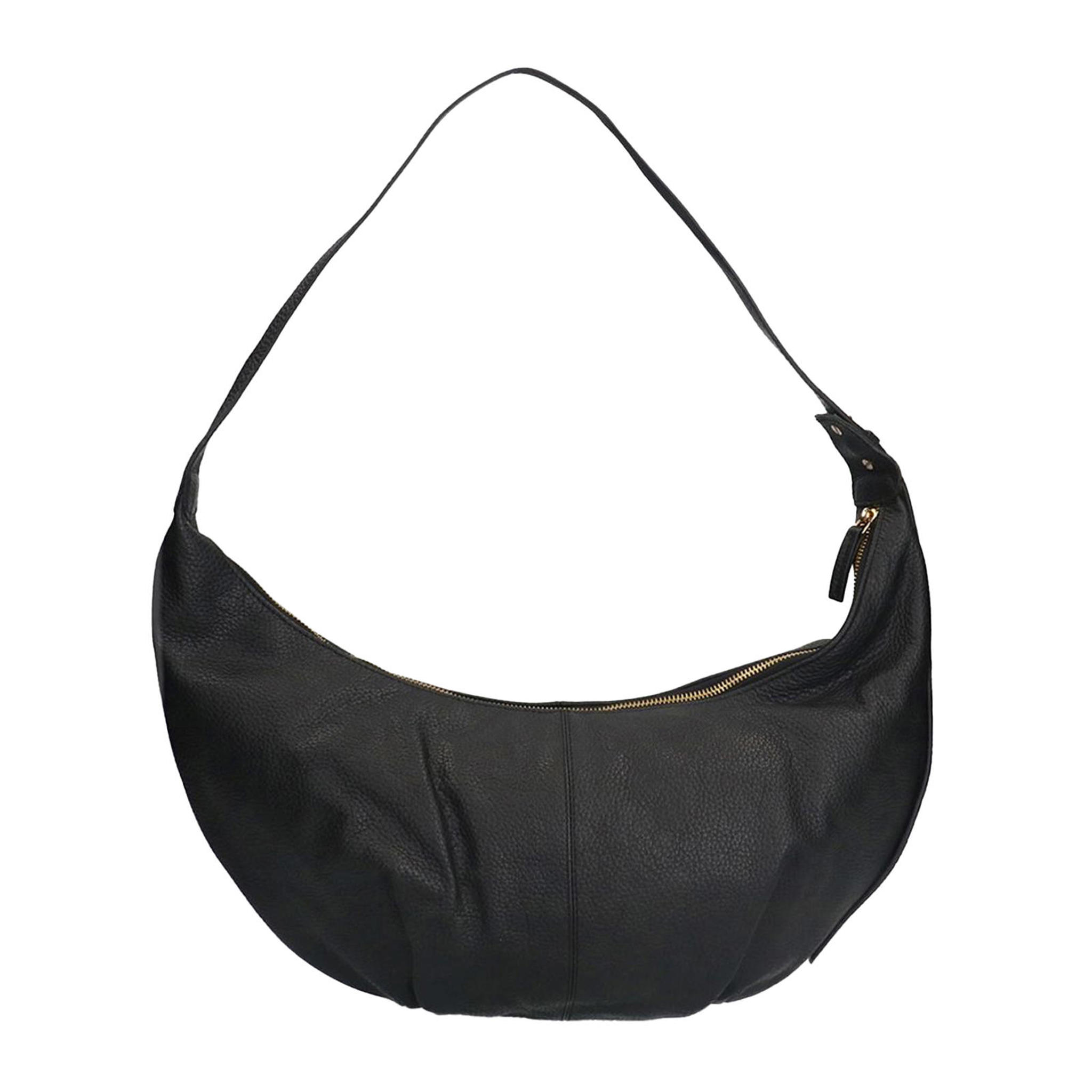 Manfield leren schoudertas zwart | wehkamp