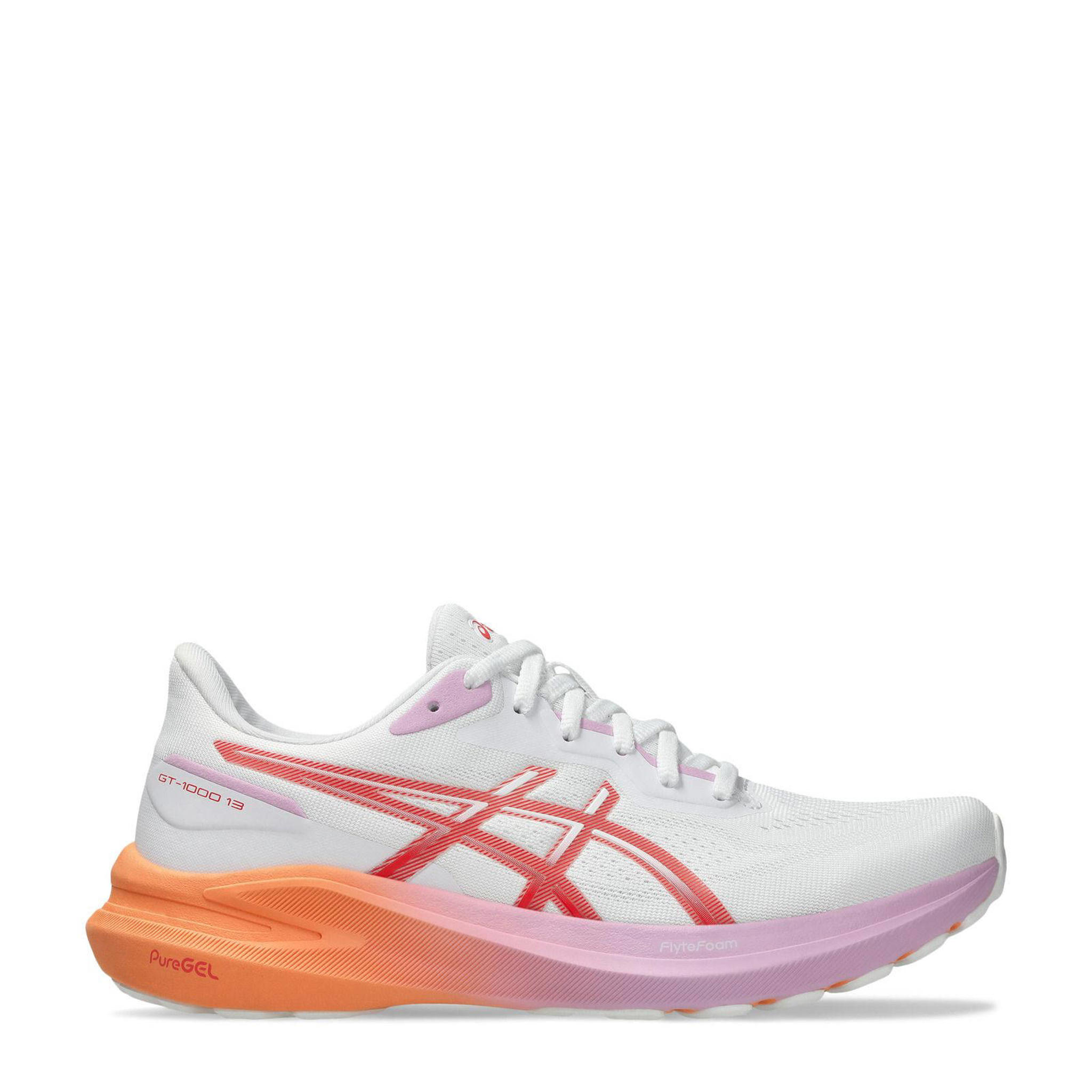 ASICS GT-1000 13 hardloopschoenen wit/koraalrood/roze | wehkamp