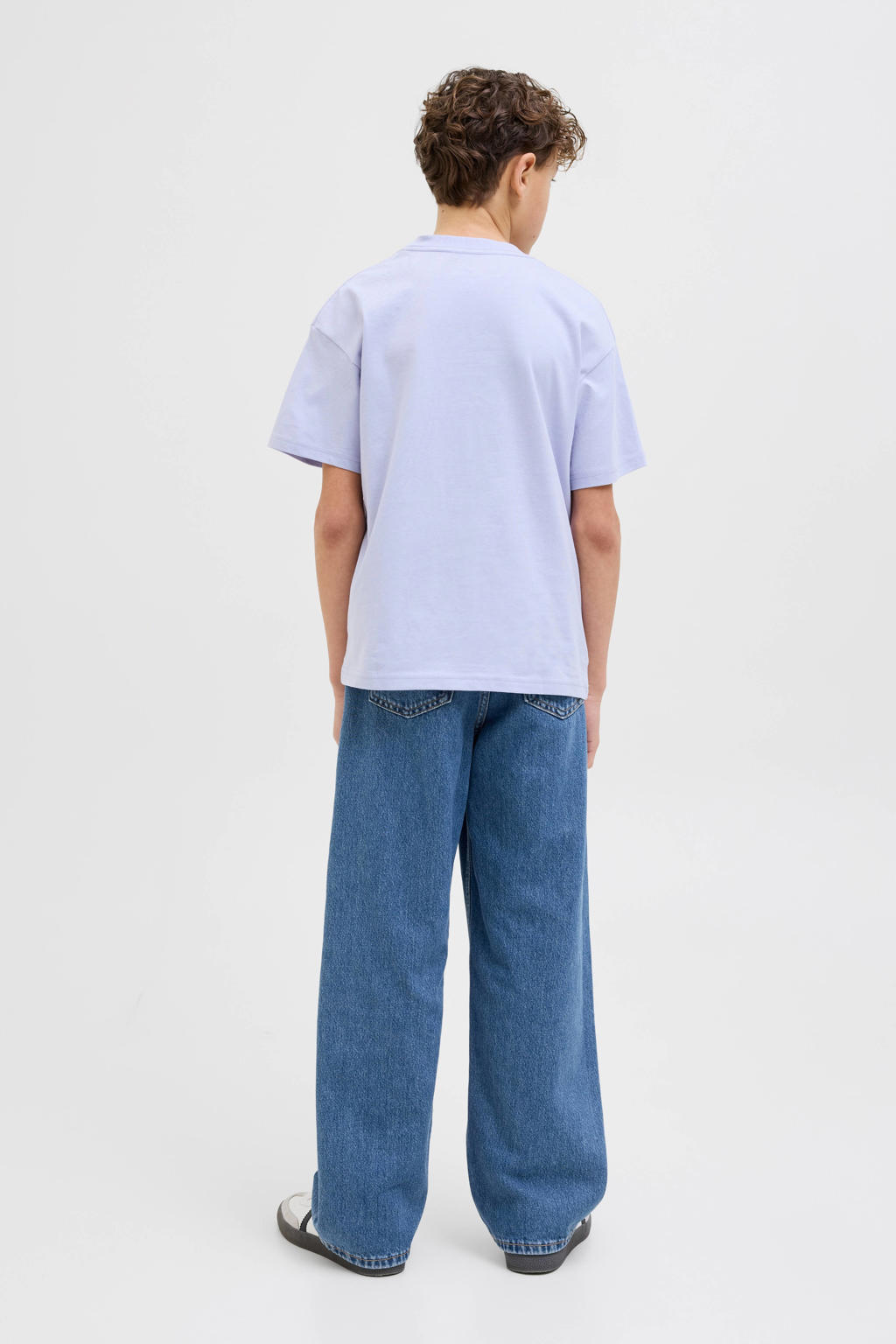 JACK & JONES JUNIOR high waist baggy fit jeans medium blue denim | wehkamp