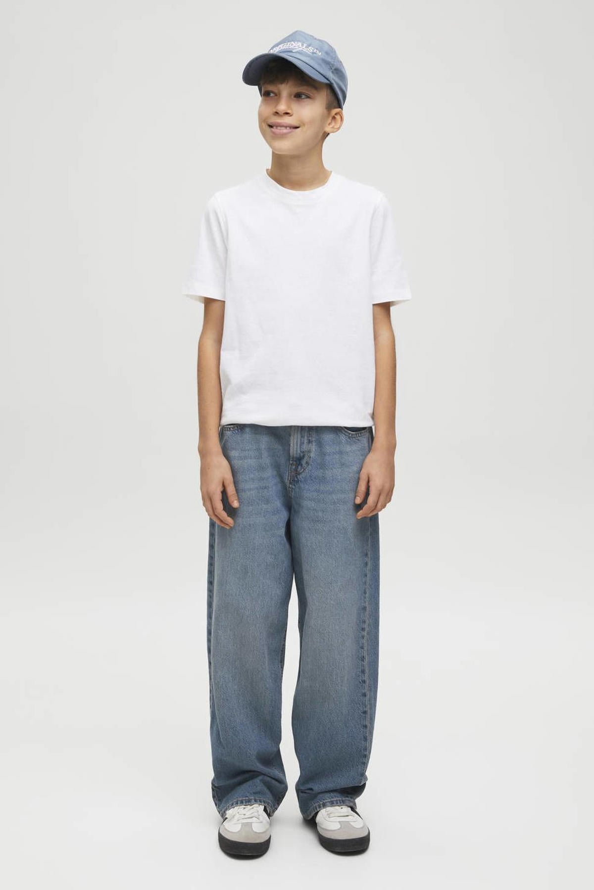JACK & JONES JUNIOR high waist extra baggy fit jeans dark blue denim ...