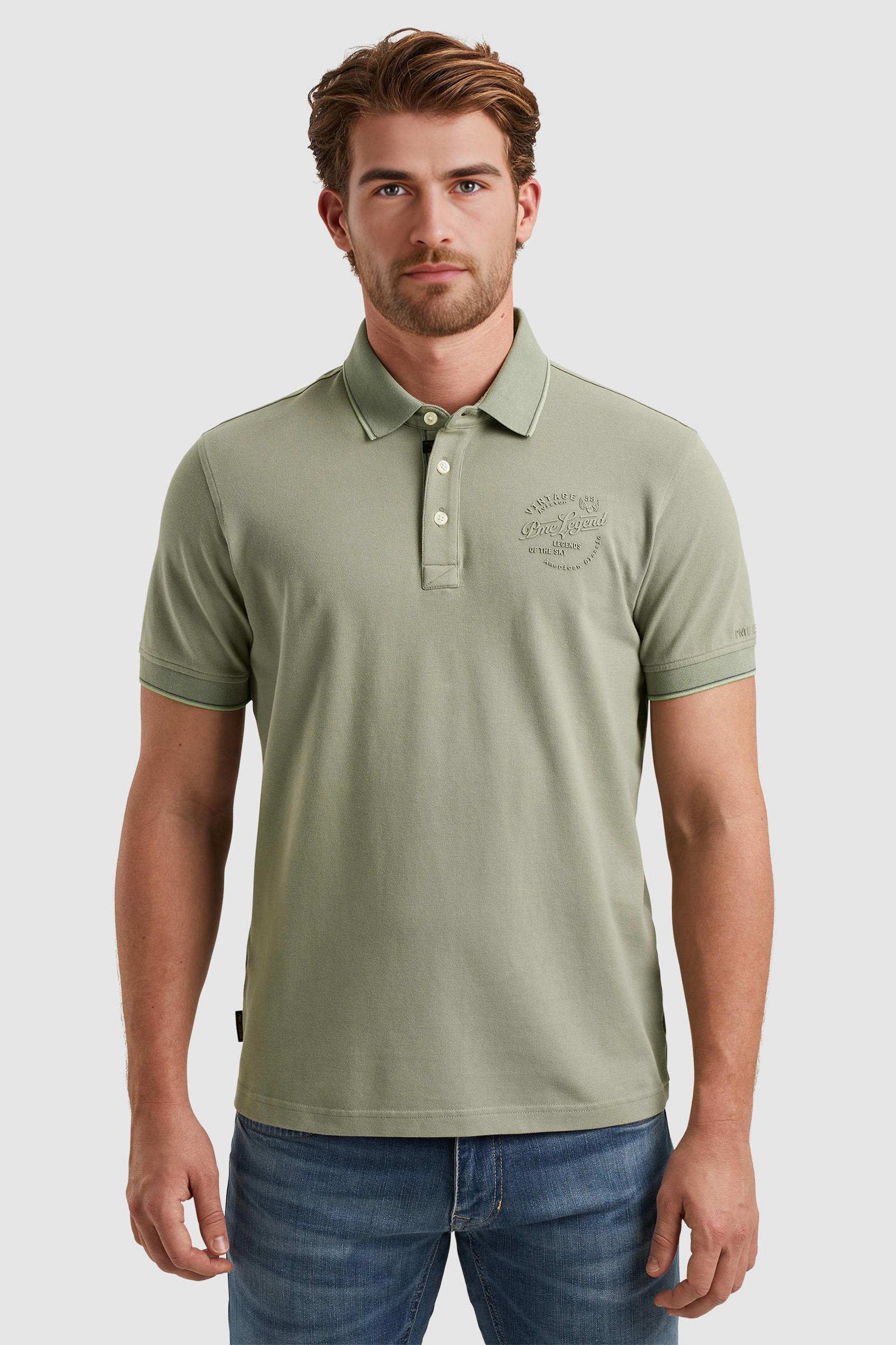 PME Legend regular polo groen | wehkamp