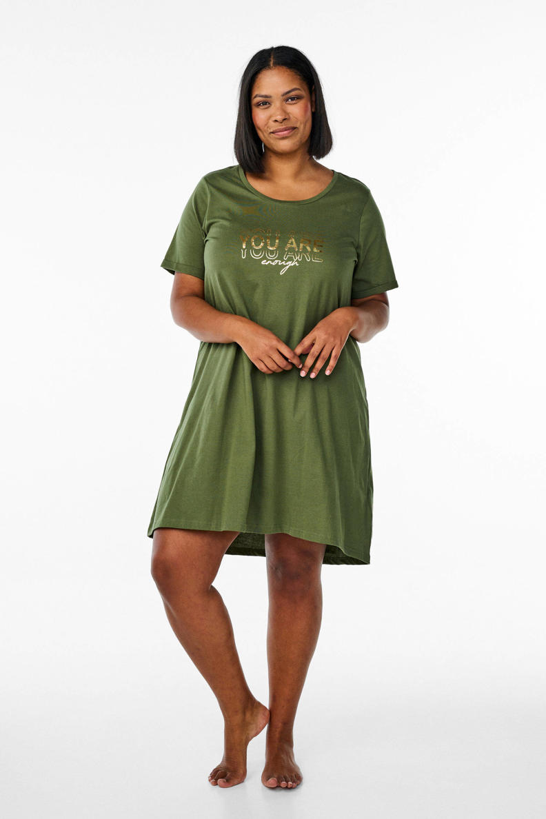 Zizzi nachthemd MALLY olijfgroen | wehkamp