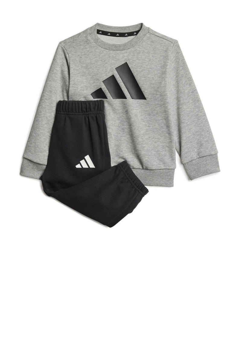 adidas Sportswear joggingpak grijs melange/zwart | wehkamp