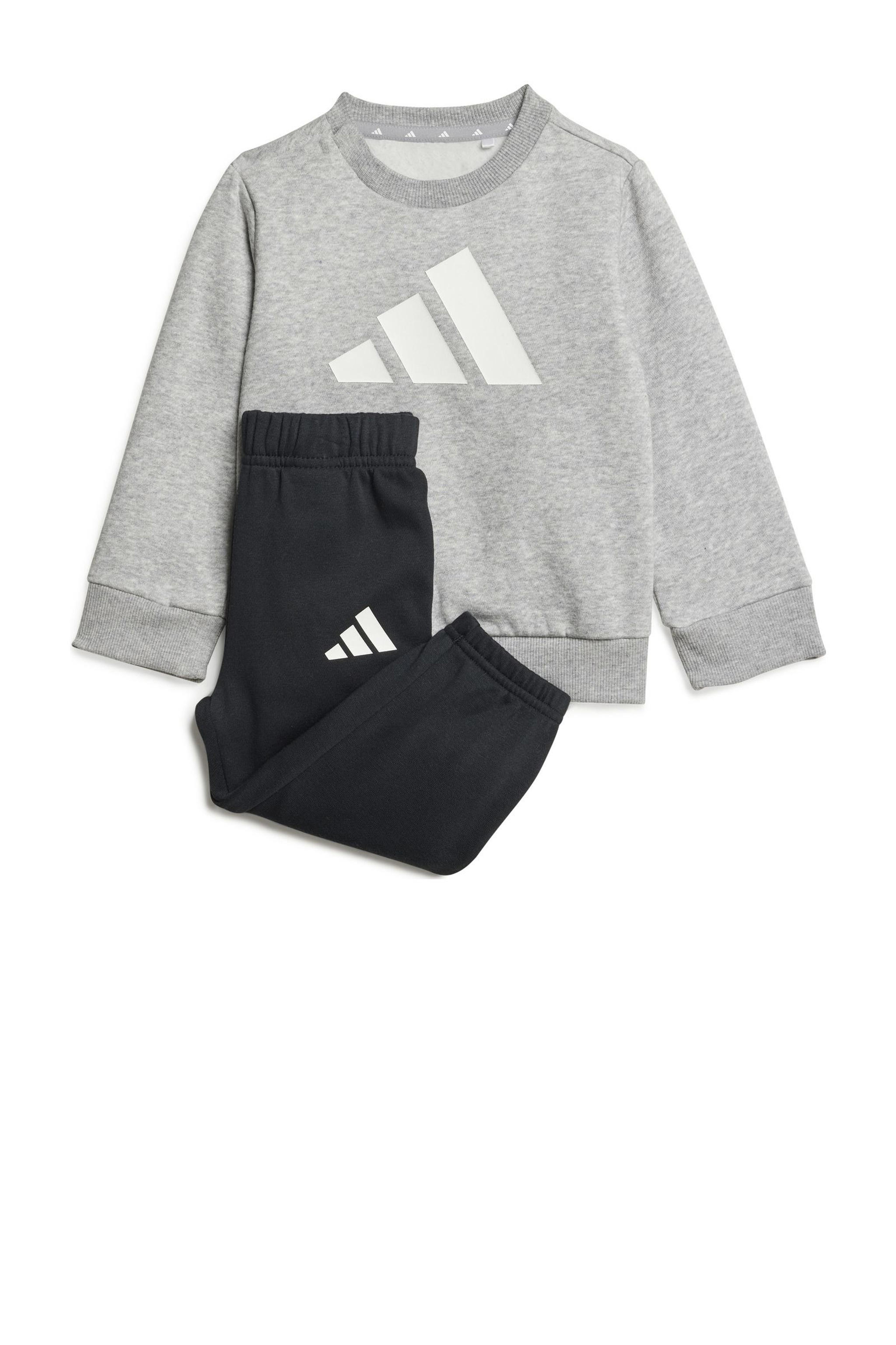 adidas Sportswear joggingpak grijs melange/wit | wehkamp