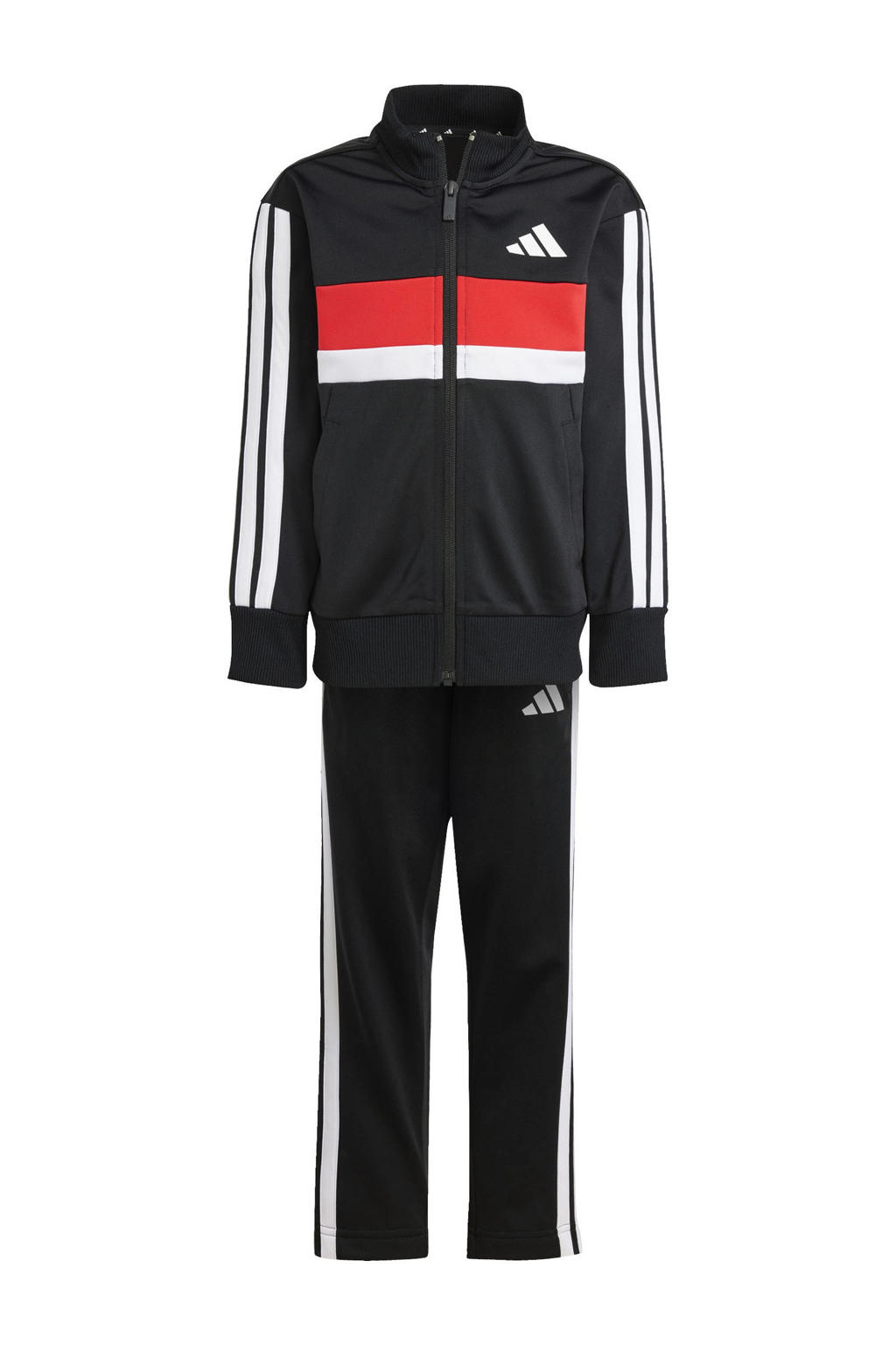 adidas Sportswear trainingspak zwart/wit/rood | wehkamp